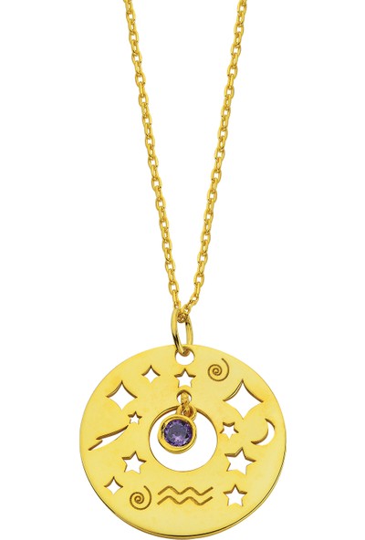 Acestes Design 925 Ayar Gümüş Kova Burç Zirkon Taşlı Tasarım Birthstones Kolye Acestes Design 925 Ayar Gümüş Kova Burç Zirkon Taşlı Tasarım Birthstones Kolye