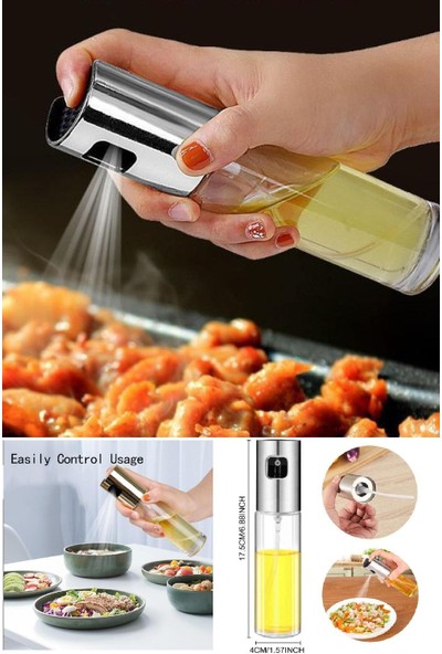 Biterse 100 ml Pompalı Sprey Yağdanlık Sprey Yağlık Sirkelik Cam Sprey Yağlık
