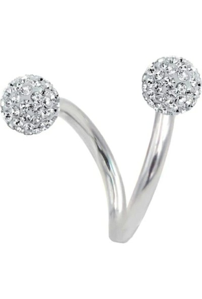 Takıconcept Cerrahi Çelik Kristal Taşlı Spiral Model Kıkırdak Helix Piercing Takıconcept Cerrahi Çelik Kristal Taşlı Spiral Model Kıkırdak Helix Piercing