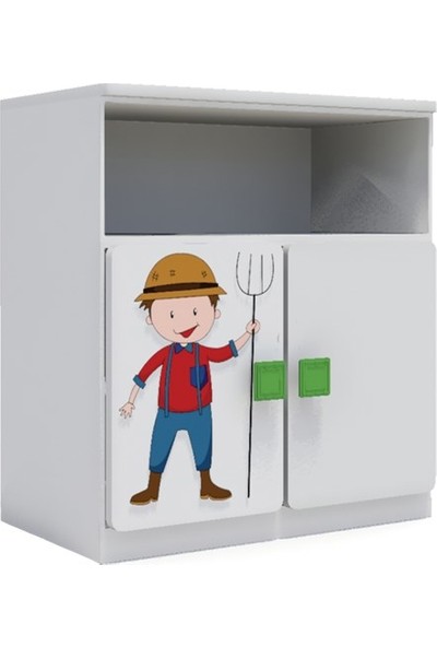 Woody Life 1 Raflı 2 Kapaklı Çocuk Odası Anaokulu Kreş Dolap Meslek Temalı Woody Life 1 Raflı 2 Kapaklı Çocuk Odası Anaokulu Kreş Dolap Meslek Temalı