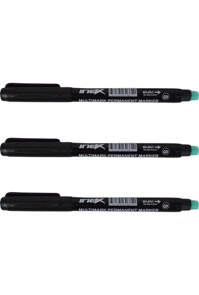Inox CD Asetat Kalemi S Uç 0.8 mm Siyah 3'lü Inox CD Asetat Kalemi S Uç 0.8 mm Siyah 3'lü