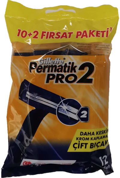 Gillette Permatik Pro 2 - 10 + 2 Poşet