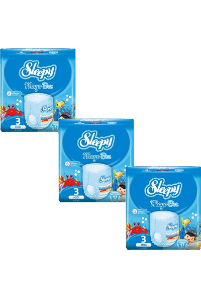 Sleepy Mayo Külot Bez No 3 (4-9 Kg) Midi 17 Li 3 Paket Sleepy Mayo Külot Bez No 3 (4-9 Kg) Midi 17 Li 3 Paket