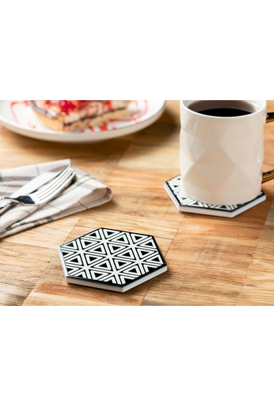 English Home Adra Seramik Bardak Altlığı 10,8 cm Siyah - Beyaz English Home Adra Seramik Bardak Altlığı 10,8 cm Siyah - Beyaz