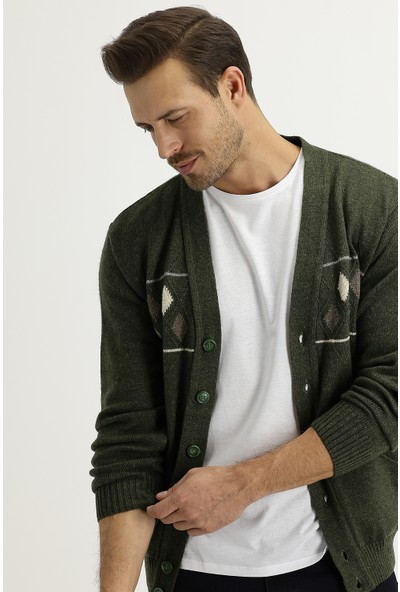 Kiğılı Regular Fit Yünlü Triko Hırka