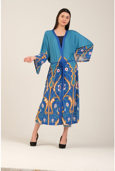 Galeri Tunç Abiye Kimono & Kaftan - Desenli - Çok Renkli Gtksan2