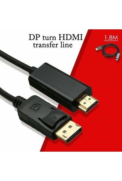 Platoon1.8 Metre Display Port To HDMI Kablo V1.1 Displayport HDMI Kablo Platoon1.8 Metre Display Port To HDMI Kablo V1.1 Displayport HDMI Kablo