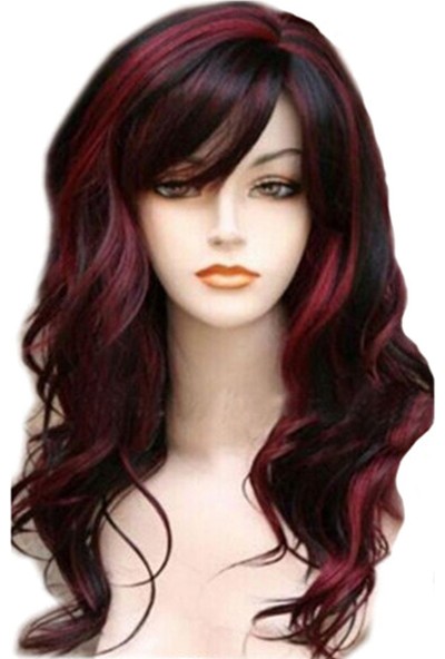 Jipush Kadın Doğal Saç Peruk/ Kırmızı Siyah (Yurt Dışından) Jipush Kadın Doğal Saç Peruk/ Kırmızı Siyah (Yurt Dışından)