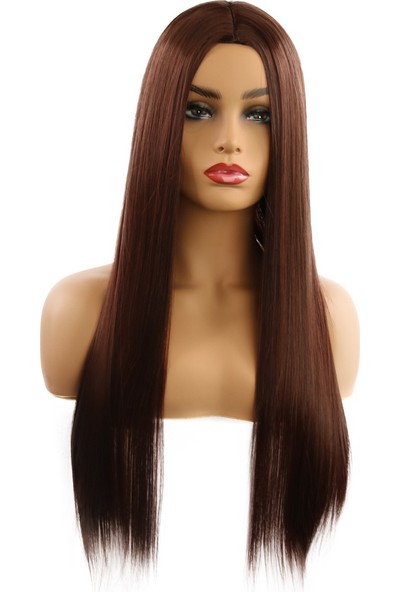 Jipush Kadın Doğal Saç Peruk/ Koyu Kahverengi (Yurt Dışından) Jipush Kadın Doğal Saç Peruk/ Koyu Kahverengi (Yurt Dışından)