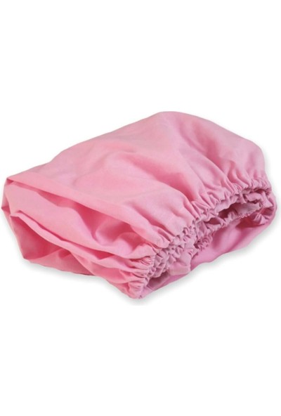 Pamuklu Bebek ve Çocuk Lastikli Çarşaf Düz Pembe 80 x 180