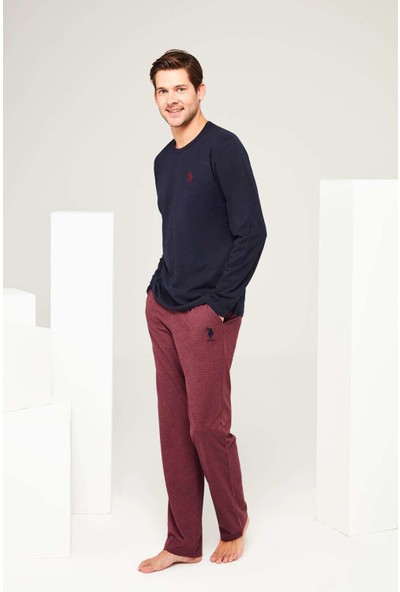 U.s. Polo Assn. Erkek Lacivert Yuvarlak Yaka Pijama Takımı