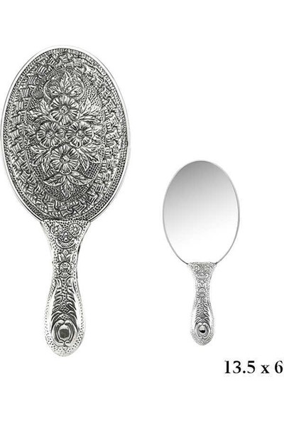 Gumush Papatya Motifli El Aynası