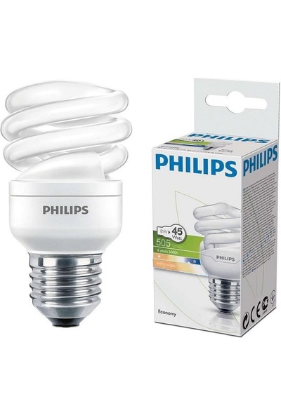 Philips 2700K (Sarı Işık) Enerji Tasarruflu Spiral Ampul - 1880 Philips 2700K (Sarı Işık) Enerji Tasarruflu Spiral Ampul - 1880