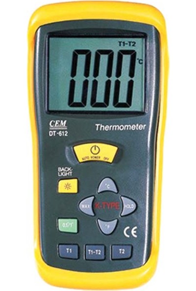 Cem Termometre DT-612 Çift Girişli Dijital Isı Nem Ölçer Cem Termometre DT-612 Çift Girişli Dijital Isı Nem Ölçer