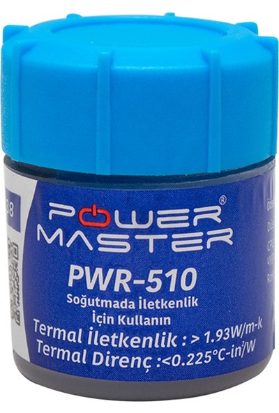 Powermaster Pwr- 510 Gri Termal Macun 10G 1.93W/M-K Powermaster Pwr- 510 Gri Termal Macun 10G 1.93W/M-K