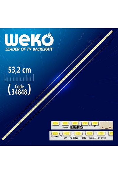 Oem Lg Innotek 47 V5 Edge Rev 0.4 (090918) B-Type 66EA - 53.2 cm 66 Ledli - (WK-718) Oem Lg Innotek 47 V5 Edge Rev 0.4 (090918) B-Type 66EA - 53.2 cm 66 Ledli - (WK-718)