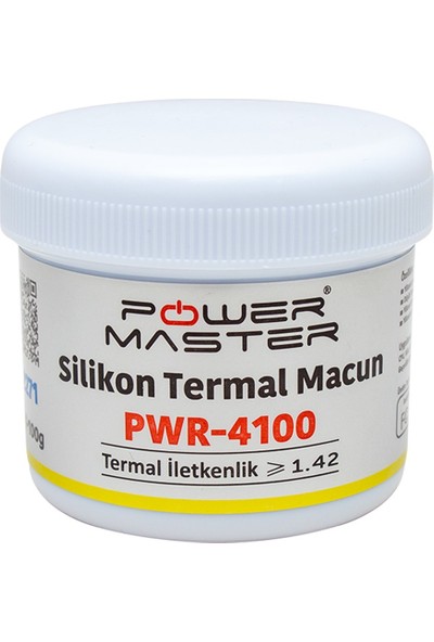 Powermaster Pwr- 4100 Beyaz Termal Macun 100G 1.42W/M-K Powermaster Pwr- 4100 Beyaz Termal Macun 100G 1.42W/M-K