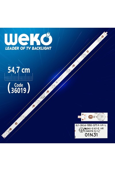 Weko GJ-2K16-550-D714-V4-L - 01N31 - 7 Ledli 54.7 cm Weko GJ-2K16-550-D714-V4-L - 01N31 - 7 Ledli 54.7 cm