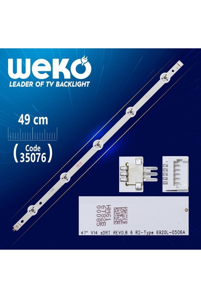 Weko 47 V14 Sdrt Rev0.8 6 R2-Type 6920L-0506A - 49 cm 5 Ledli - (WK-837) Weko 47 V14 Sdrt Rev0.8 6 R2-Type 6920L-0506A - 49 cm 5 Ledli - (WK-837)