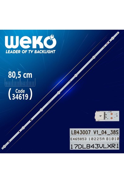 Weko 17DLB43VLXR1 -B- LB43007 V1_04_38S - 80.5 cm 7 Ledli - (WK-403) Weko 17DLB43VLXR1 -B- LB43007 V1_04_38S - 80.5 cm 7 Ledli - (WK-403)