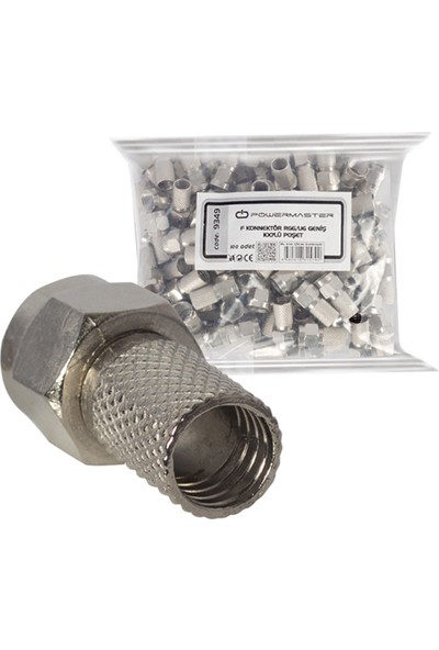 Powermaster F Konnektör Rg6/u6 Geniş 100LÜ --- Poşet --- Powermaster