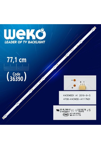 Oem K430WDD1 A1 4708-K43WDD-A1117N01 8 Ledli 77.1 cm