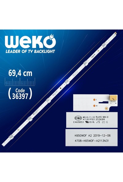 Oem K650WDF A2 4708-K65WDF-A2113N31 Type B 6 Ledli 69.4 cm