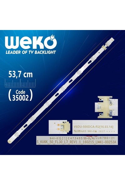 Weko V6DU-500DCA-R2 - S_KU6K_50_FL30_L7_REV1.1_160215 - Left - 53.7 cm 7 Ledli (WK-791) Weko V6DU-500DCA-R2 - S_KU6K_50_FL30_L7_REV1.1_160215 - Left - 53.7 cm 7 Ledli (WK-791)