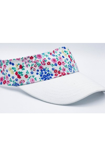 Şapkadan Uv Koruyucu Vizör Kasket Siperlik Tenis Şapka Çiçek Desenli