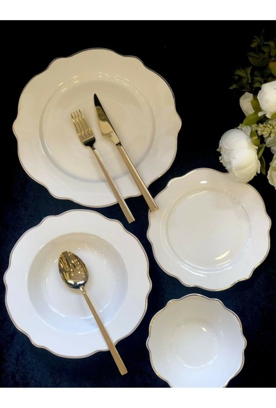 Roy Kıng Roykıng Gold King Bone Chına 24 Parça Yemek Takımı Roy Kıng Roykıng Gold King Bone Chına 24 Parça Yemek Takımı