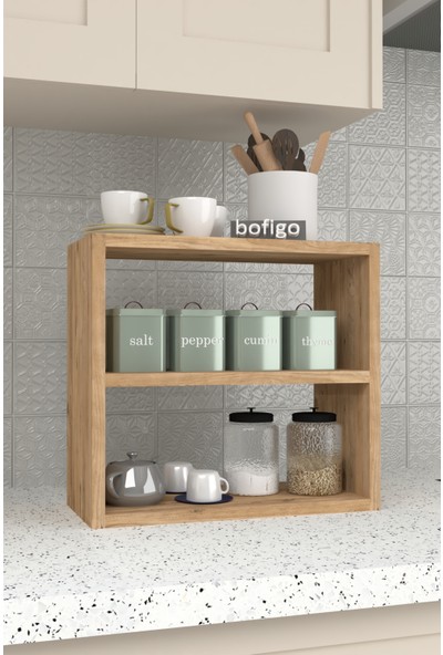 Bofigo Tezgah Üstü Raf Baharatlık Çam