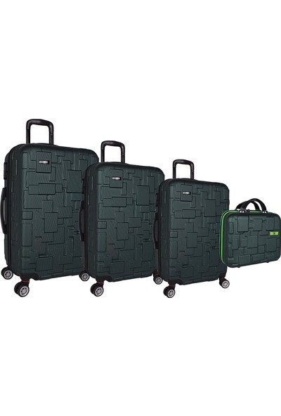 Bagacar LEGO Yeşil 3'lü Valiz Seti + Makyaj Çantası Bagacar LEGO Yeşil 3'lü Valiz Seti + Makyaj Çantası