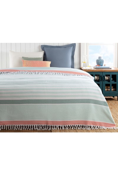 Madame Coco Carine Çift Kişilik Yatak Örtüsü - Mint Yeşili