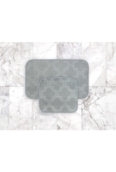 Madame Coco Alsatia 2'li Banyo Paspası - Açık Mavi - 50X80 + 45X50 cm Madame Coco Alsatia 2'li Banyo Paspası - Açık Mavi - 50X80 + 45X50 cm