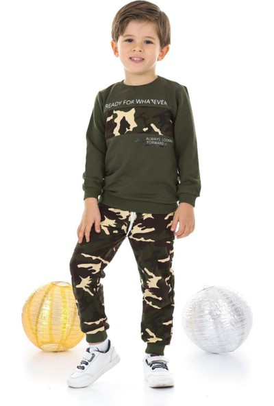 Junior Baby Erkek Çocuk Yeşil Üst 2'li Kamuflaj Takım