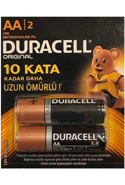 Duracell Aa Kartela 2'li Kalem Pil
