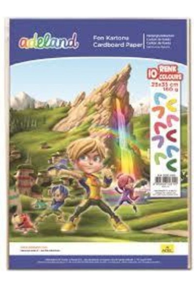 Adeland Fon Kartonu 25X35 160 gr Karışık 10'lu Poşet