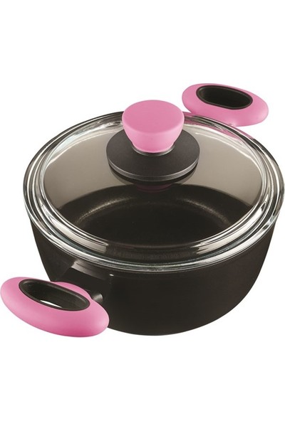 Leggno Titanium Colorgy Pembe Derin Tencere 20 cm Leggno Titanium Colorgy Pembe Derin Tencere 20 cm