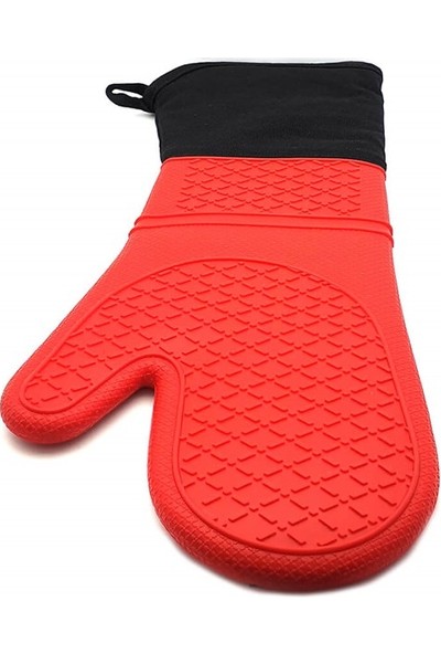 Mutfakkitaponline Silikon Fırın Eldiveni Kırmızı Tekli