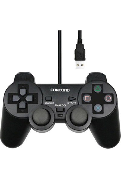 Concord Titreşimli USB Kablolu Joystick Gamepad Oyun Kolu Pc Bilgisayar Laptop Uyumlu Concord Titreşimli USB Kablolu Joystick Gamepad Oyun Kolu Pc Bilgisayar Laptop Uyumlu