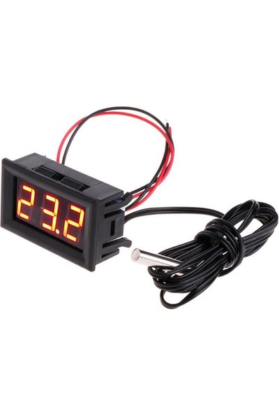 Motorobit 12V Termometre Su Geçirmez Sıcaklık Sensörü - Kırmızı