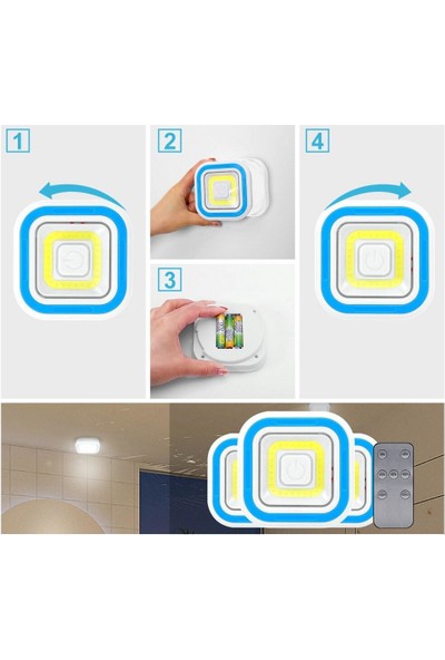 Shaver 3'lü Kablosuz Gece Lambası Uzaktan Kumandalı LED Spot Ayarlanabilir Işıldak Gardırop Mutfak Yatak Odası Işığı Shaver 3'lü Kablosuz Gece Lambası Uzaktan Kumandalı LED Spot Ayarlanabilir Işıldak Gardırop Mutfak Yatak Odası Işığı