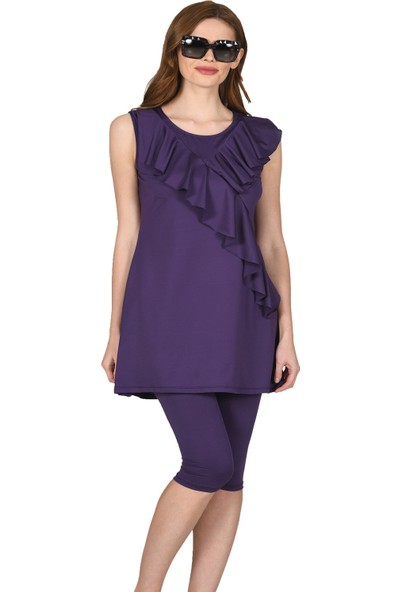 NBB Mor Volanlı Tesettür Mayo NBB Mor Volanlı Tesettür Mayo