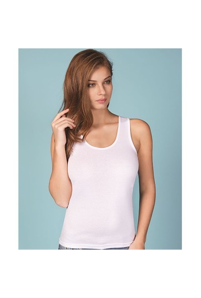 Berrak 3'Lü Paket Likralı Kadın Atlet Beyaz