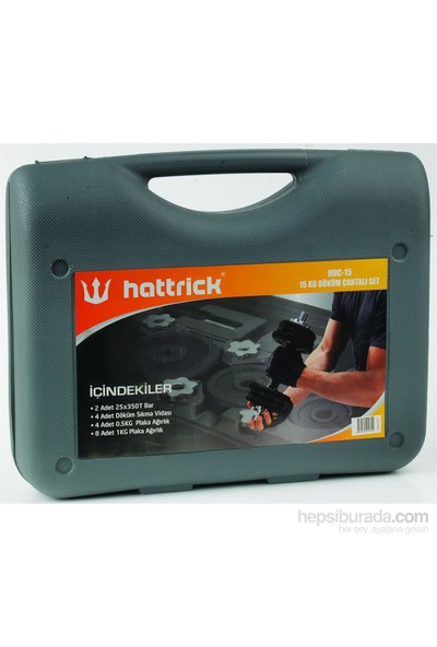 Hattrıck HDC 15 Siyah Döküm Çantalı Set 15 kg