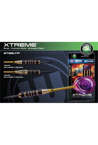 Winmau Xtreme Brass Çelik Uçlu Dart-23k Gram Winmau Xtreme Brass Çelik Uçlu Dart-23k Gram