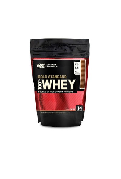 Optimum Nutrition 100% Whey Gold Std - Choc Bag 450g Multi-lingual Optimum Nutrition 100% Whey Gold Std - Choc Bag 450g Multi-lingual