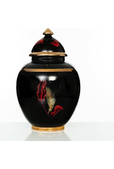 Vitale Jumbo Şah Küp Siyah Gold Yaprak Desenli