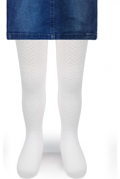 Civil Girls Kız Çocuk Külotlu Çorap 2-11 Yaş Beyaz