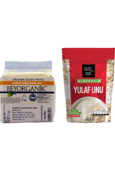 Beyorganik Organik Bebek Irmiği 350 gr - Glutensiz Yulaf Unu 300 Gr. Beyorganik Organik Bebek Irmiği 350 gr - Glutensiz Yulaf Unu 300 Gr.